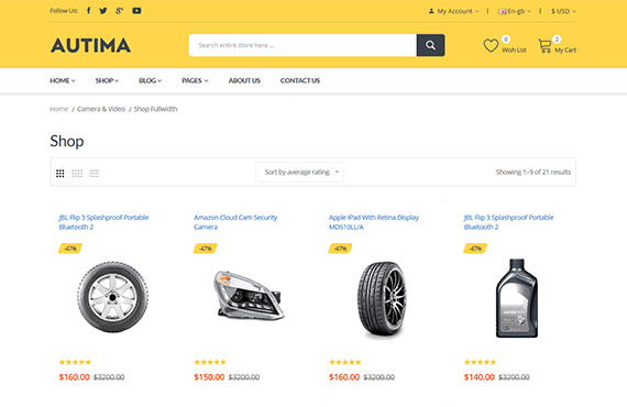Autima - Car Accessories Shop HTML Template