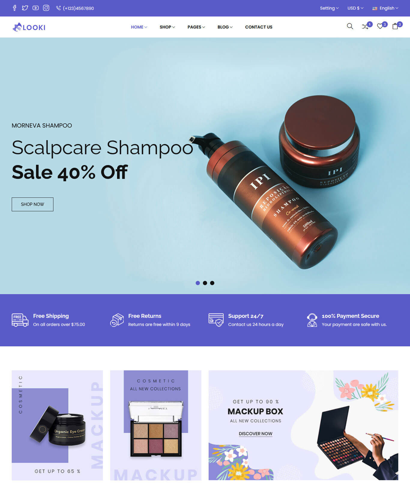 Looki - Beauty & Cosmetics eCommerce Bootstrap 5 Template