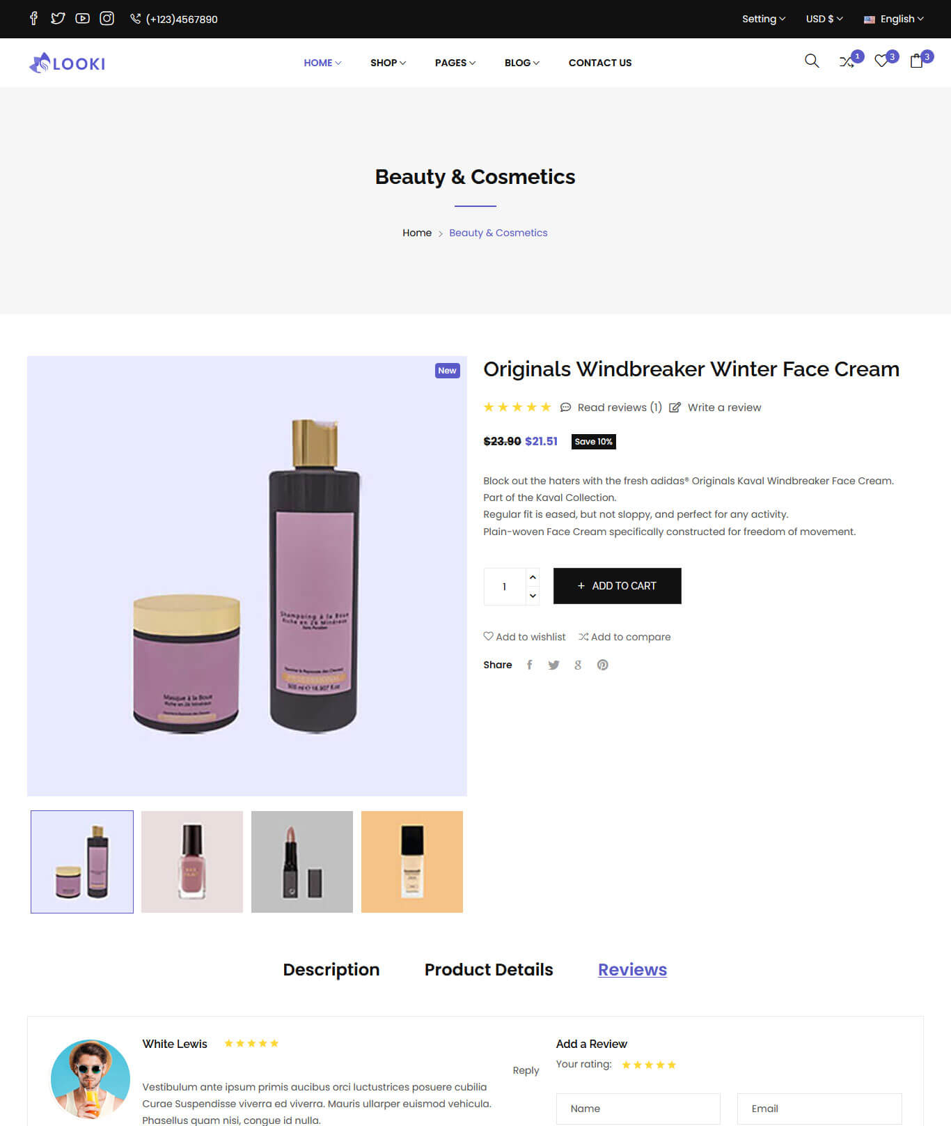 Looki - Beauty & Cosmetics eCommerce Bootstrap 5 Template